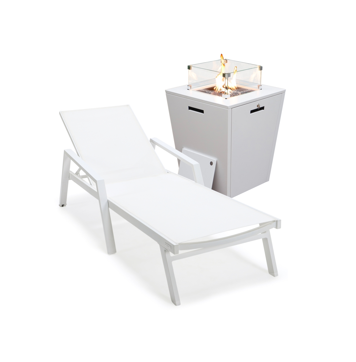 Click here for LeisureMod White Aluminum Outdoor Patio Chaise Lou... prices
