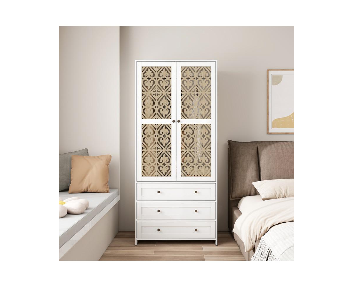 Click here for Casainc Tall Cabinet with Hollow pattern 2 door 3... prices