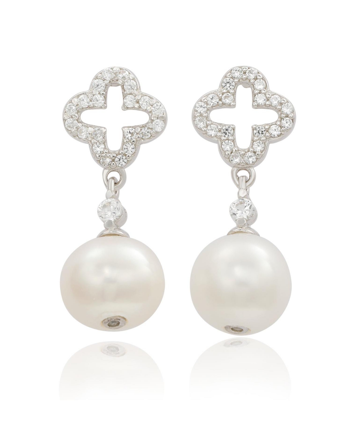 Click here for Suzy Levian Sterling Silver Clover White Sapphire... prices