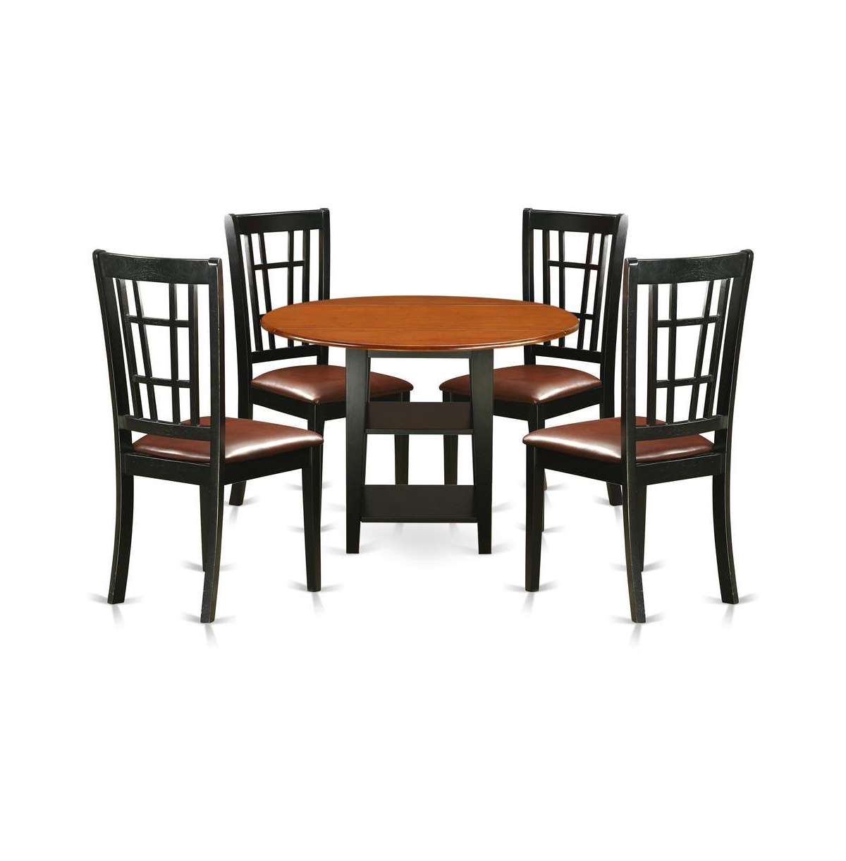 Click here for East West Furniture Dining Room Set Black & Cherry... prices