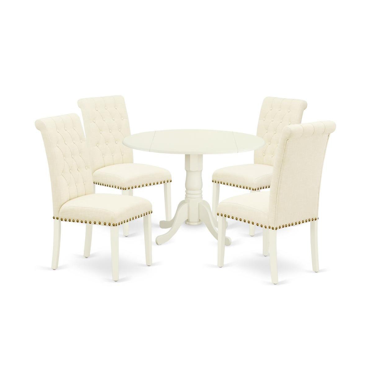 Click here for East West Furniture Dining Room Set Linen White -... prices