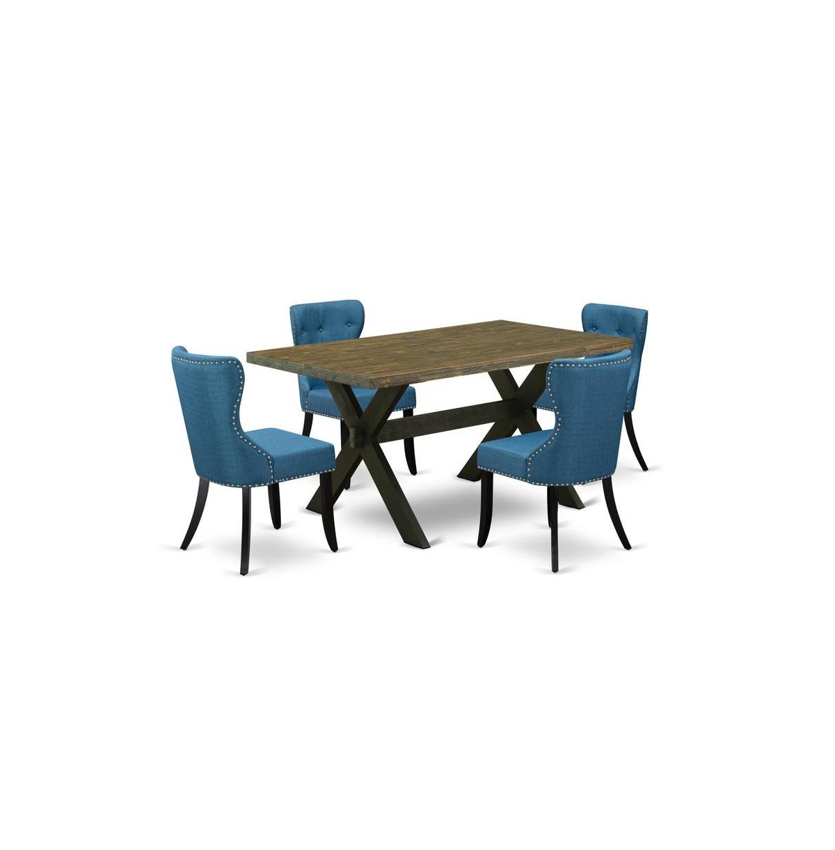 Click here for East West Furniture 5-Piece Dining Set- 4 Parson D... prices