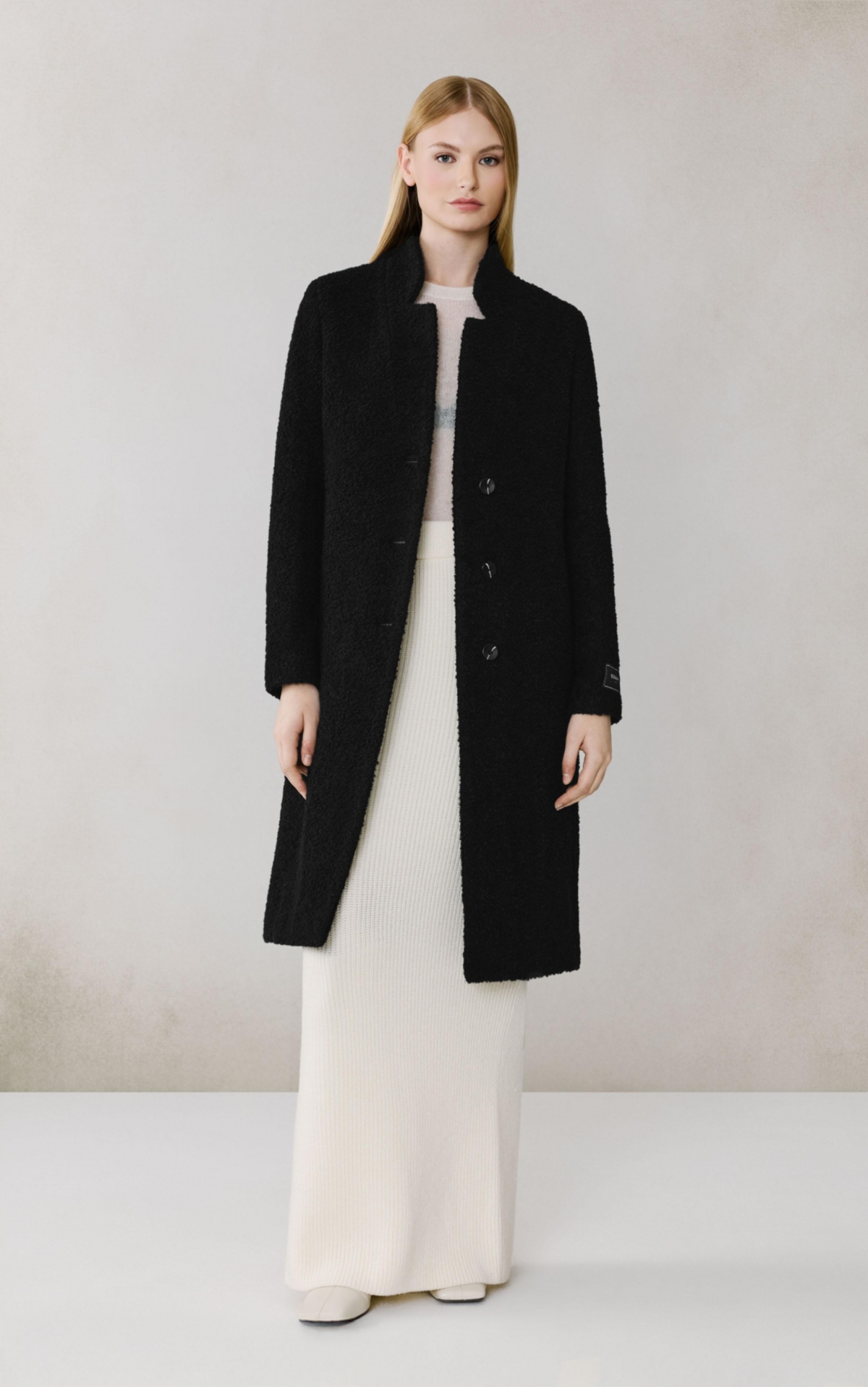 Click here for Soia & Kyo Womens Diane Boucle Midi Coat - Black prices