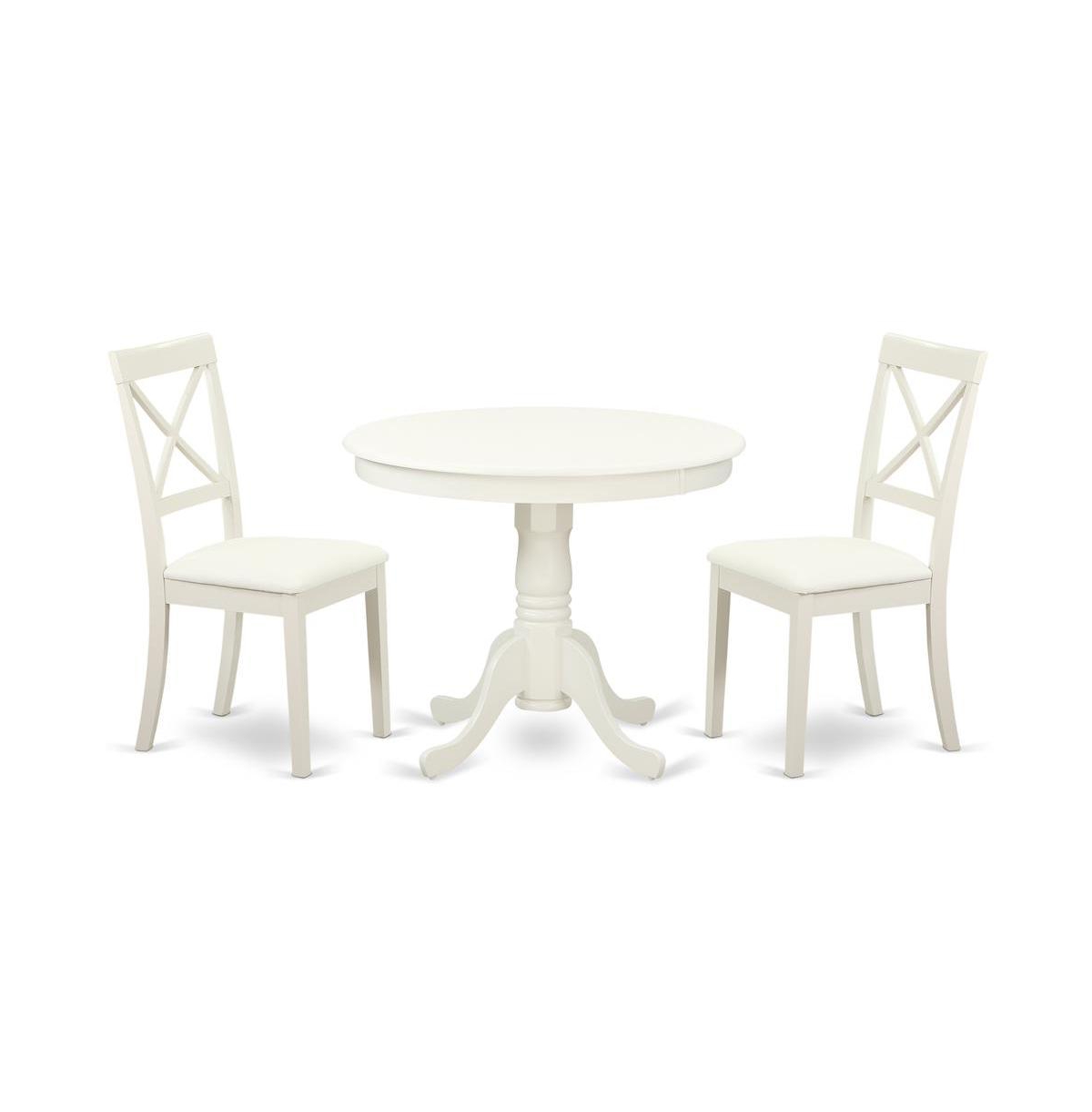 Click here for East West Furniture Dining Room Set Linen White -... prices