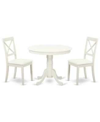 East West Furniture Dining Room Set Linen White - Macy's