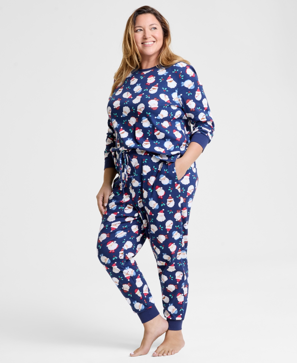 Click here for Holiday Lane Plus Size Santas Cotton Pajama Set  M... prices