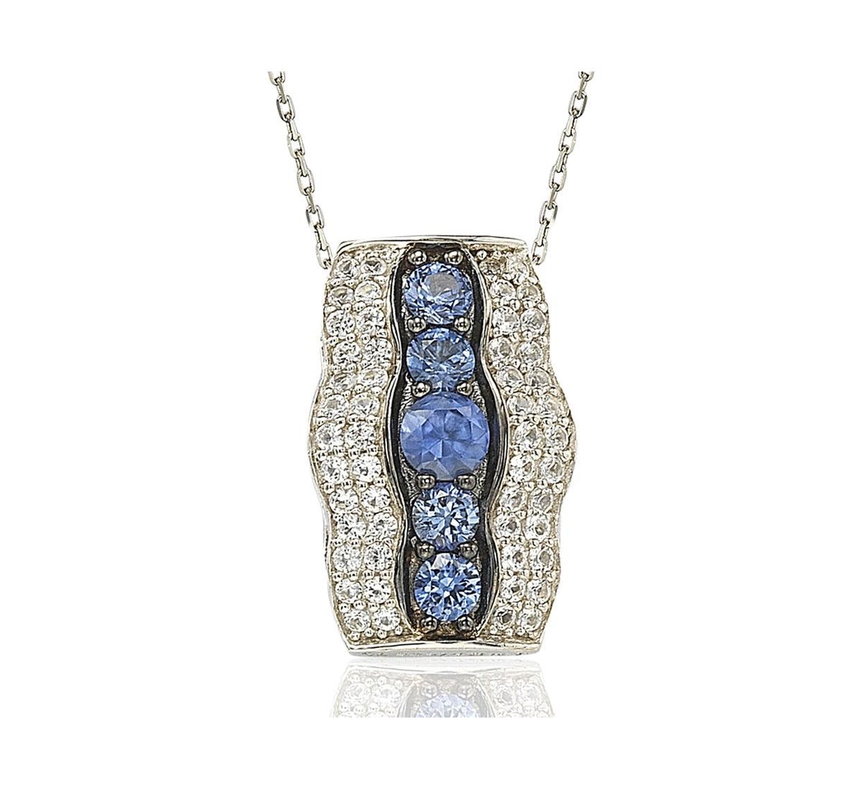Click here for Suzy Levian Sterling Silver Sapphire & Created Whi... prices