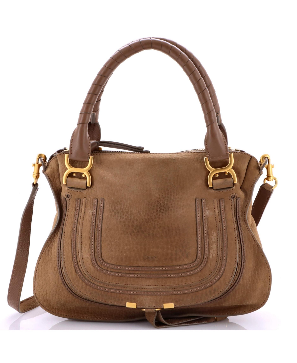 Click here for Pre-Owned Chloe Medium Marcie Satchel Nubuck - Bro... prices
