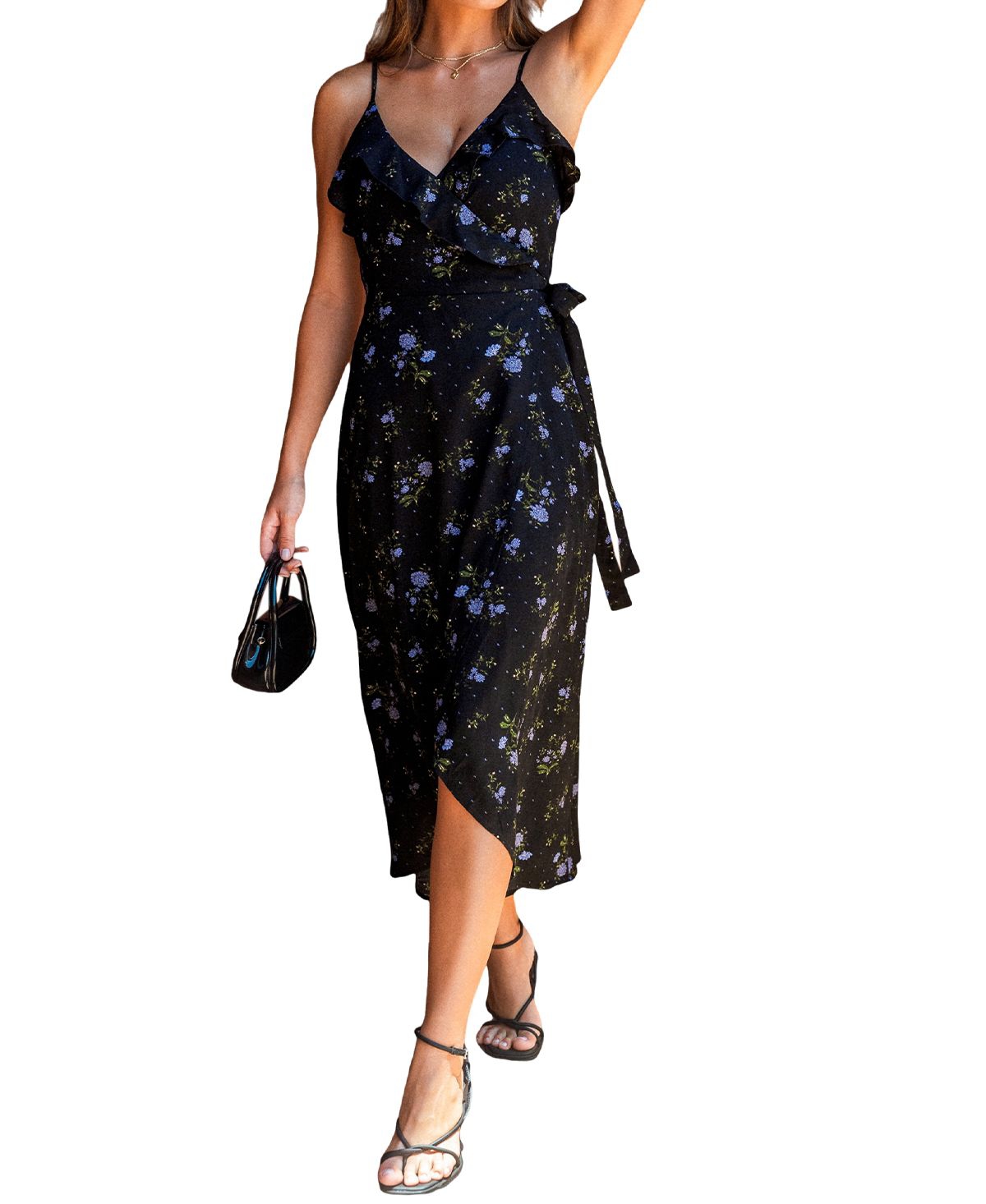 Click here for Cupshe Womens Sweet on Blue Floral Midi Beach Dres... prices