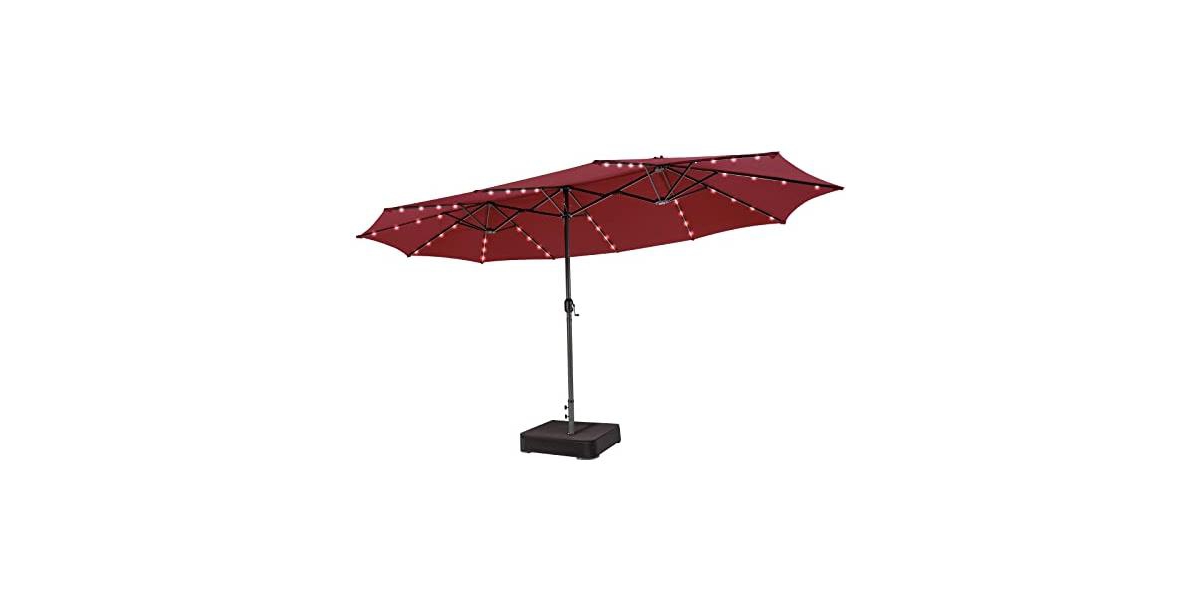 Click here for 15FT Double-Sided Solar Patio Umbrella  Extra-Larg... prices