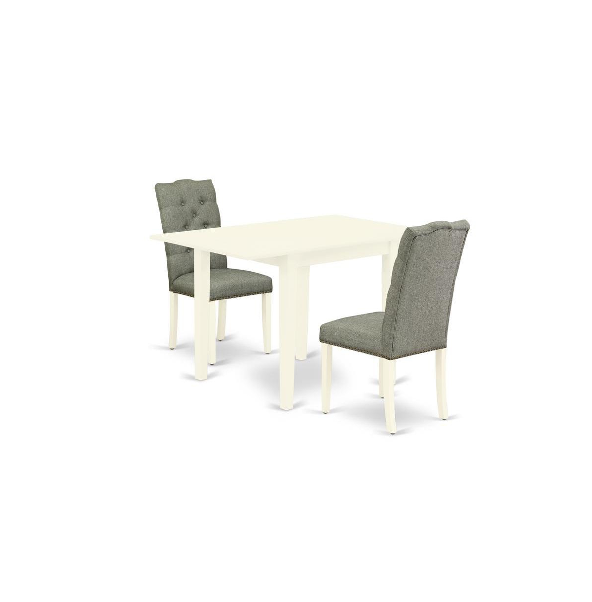 Click here for East West Furniture Dining Room Set Linen White  -... prices