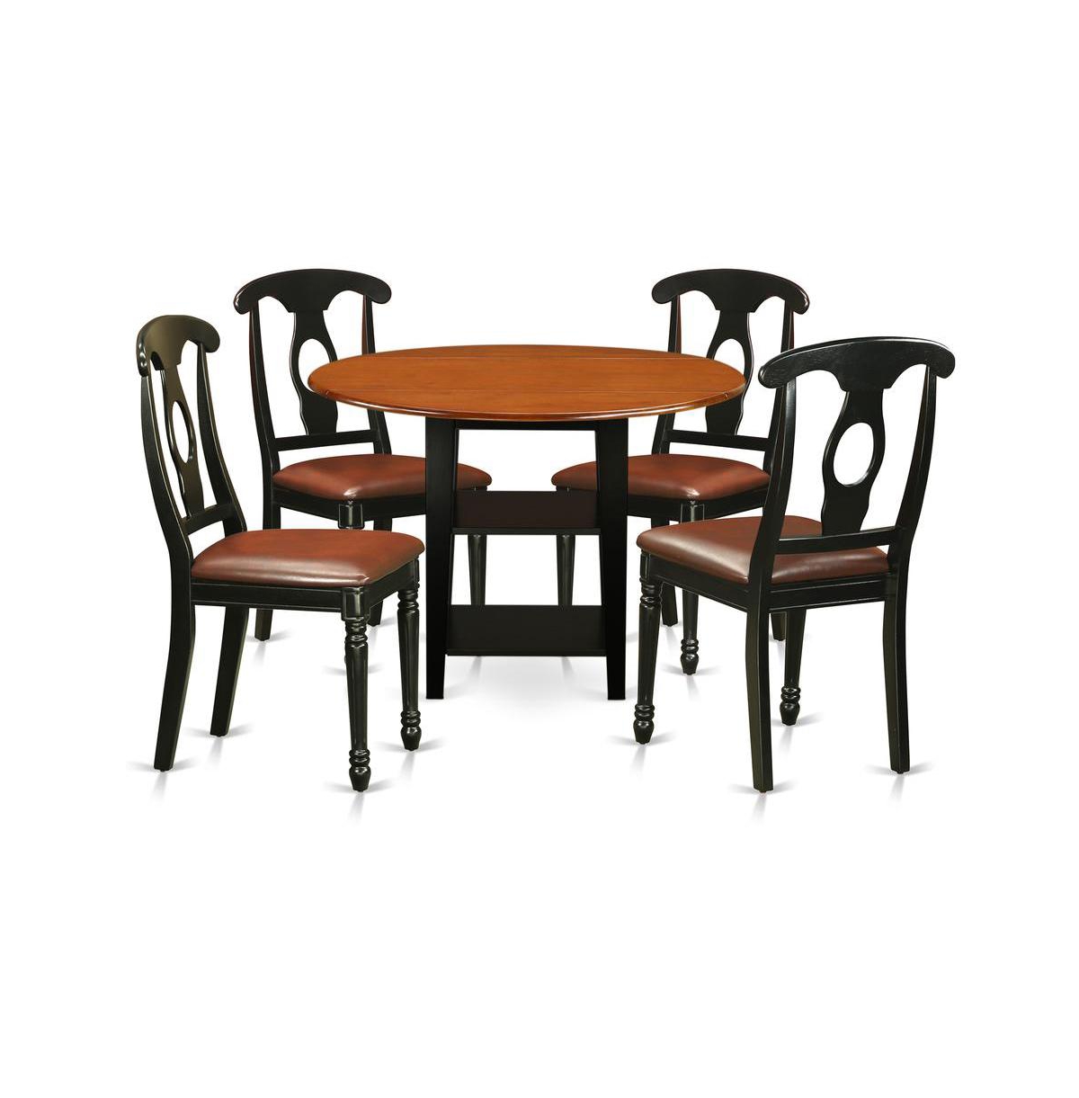 Click here for East West Furniture Dining Room Set Black & Cherry... prices