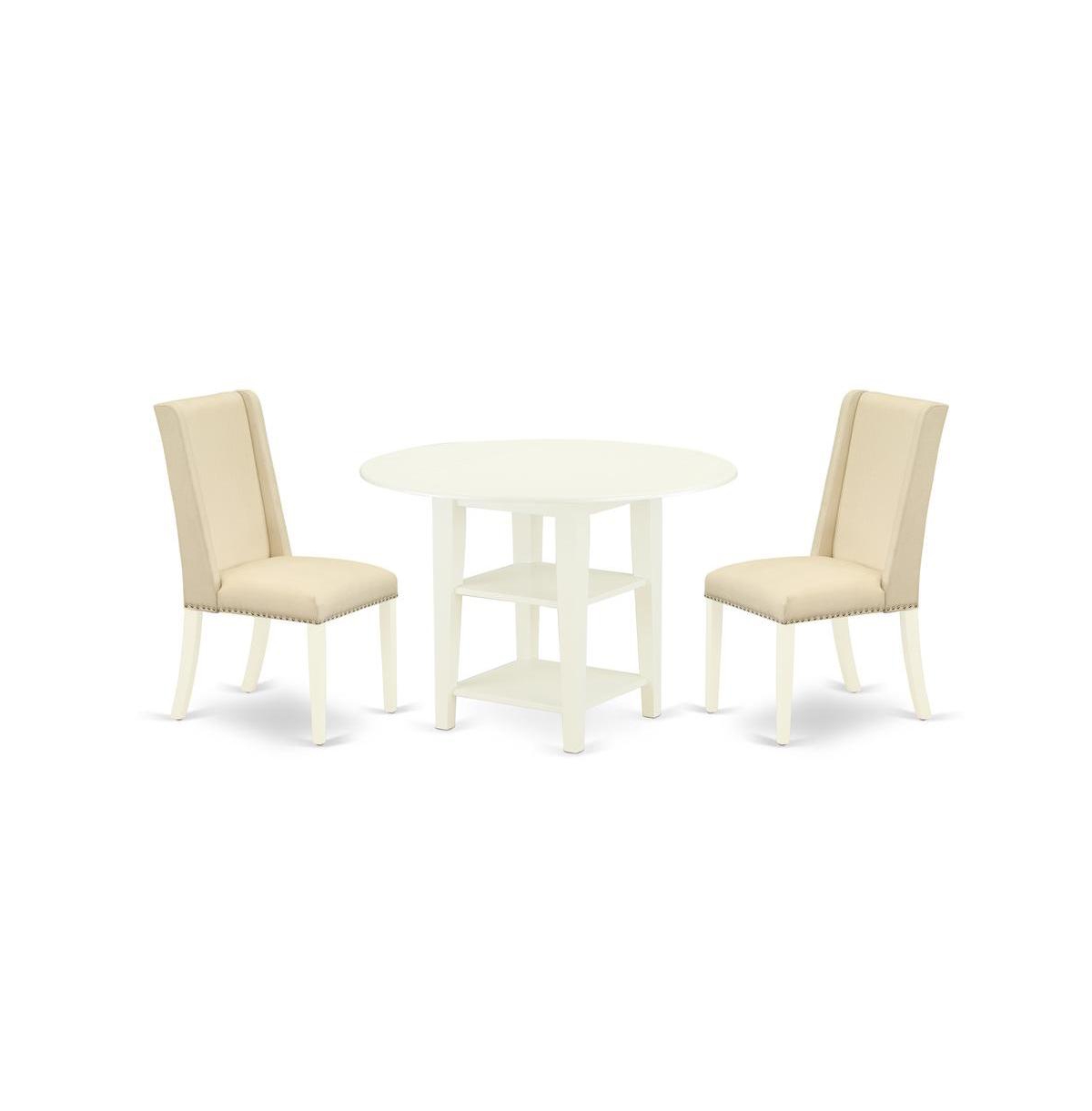 Click here for East West Furniture Dining Room Set Linen White -... prices