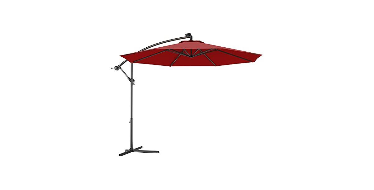 Click here for 10 Feet Offset Hanging Umbrella with Base and Infi... prices