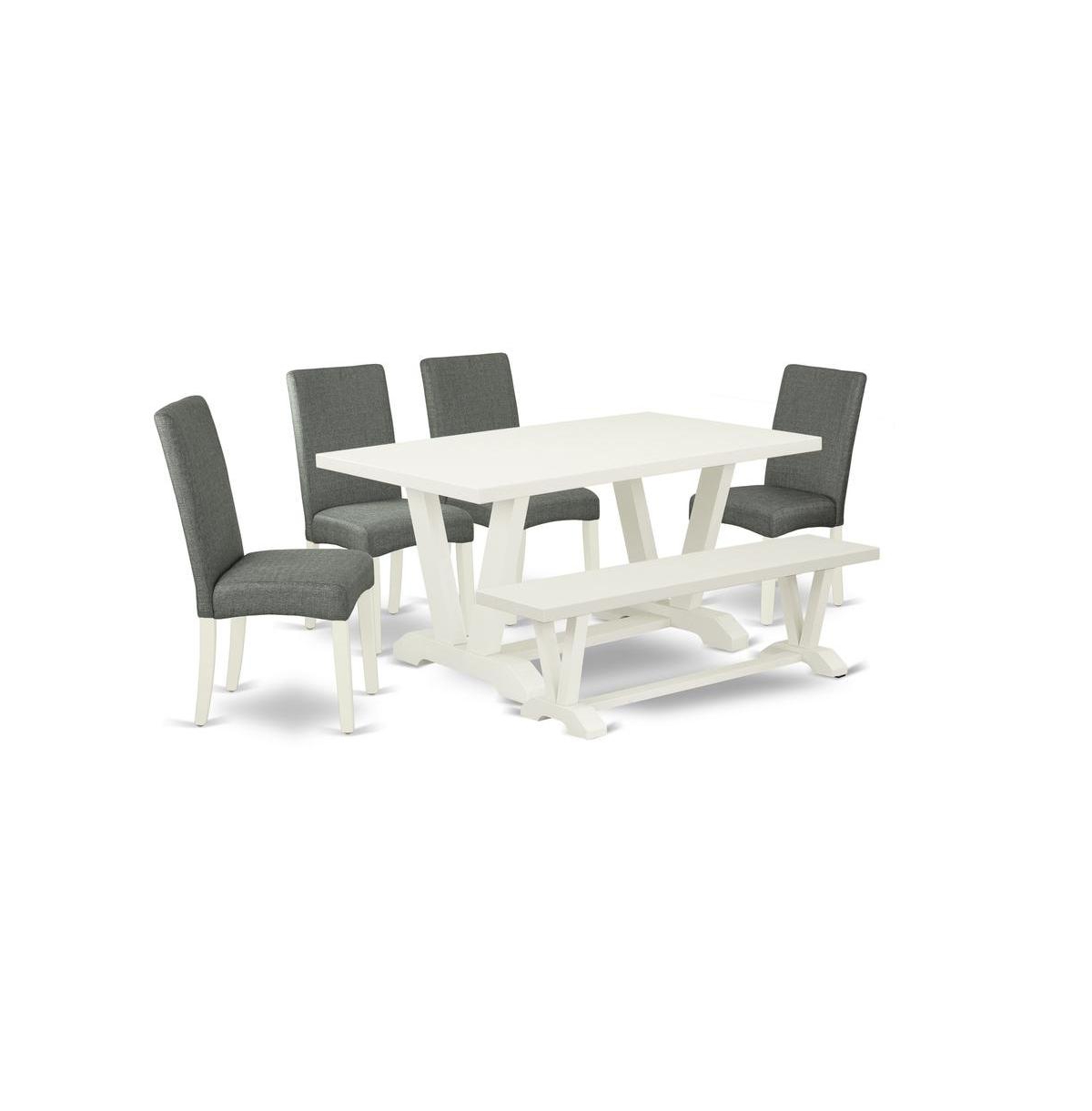 Click here for East West Furniture 6-Pc Kitchen Dinette Set-Gray... prices