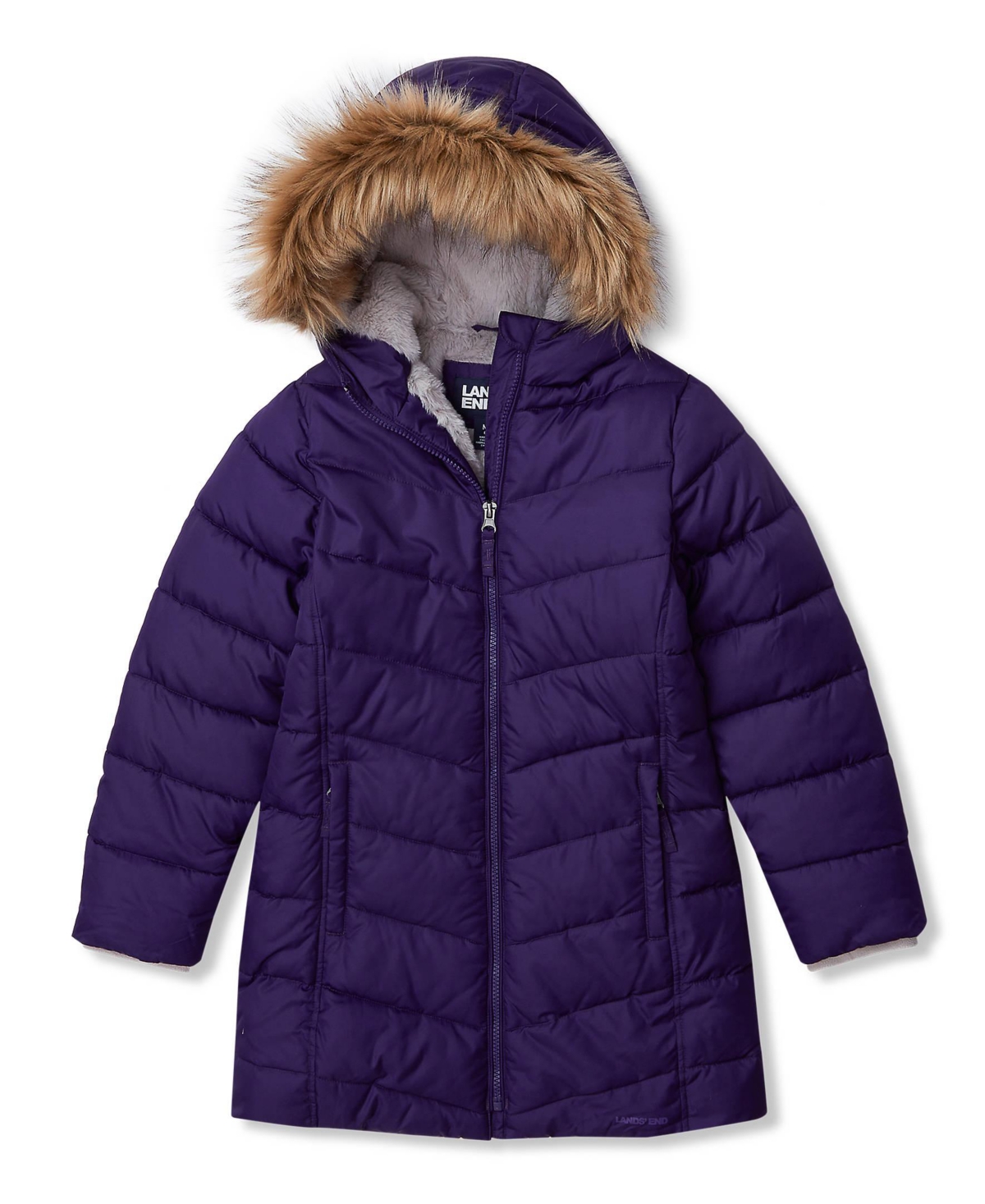 Click here for Lands End Girls Fleece Lined Parka - Violet prices