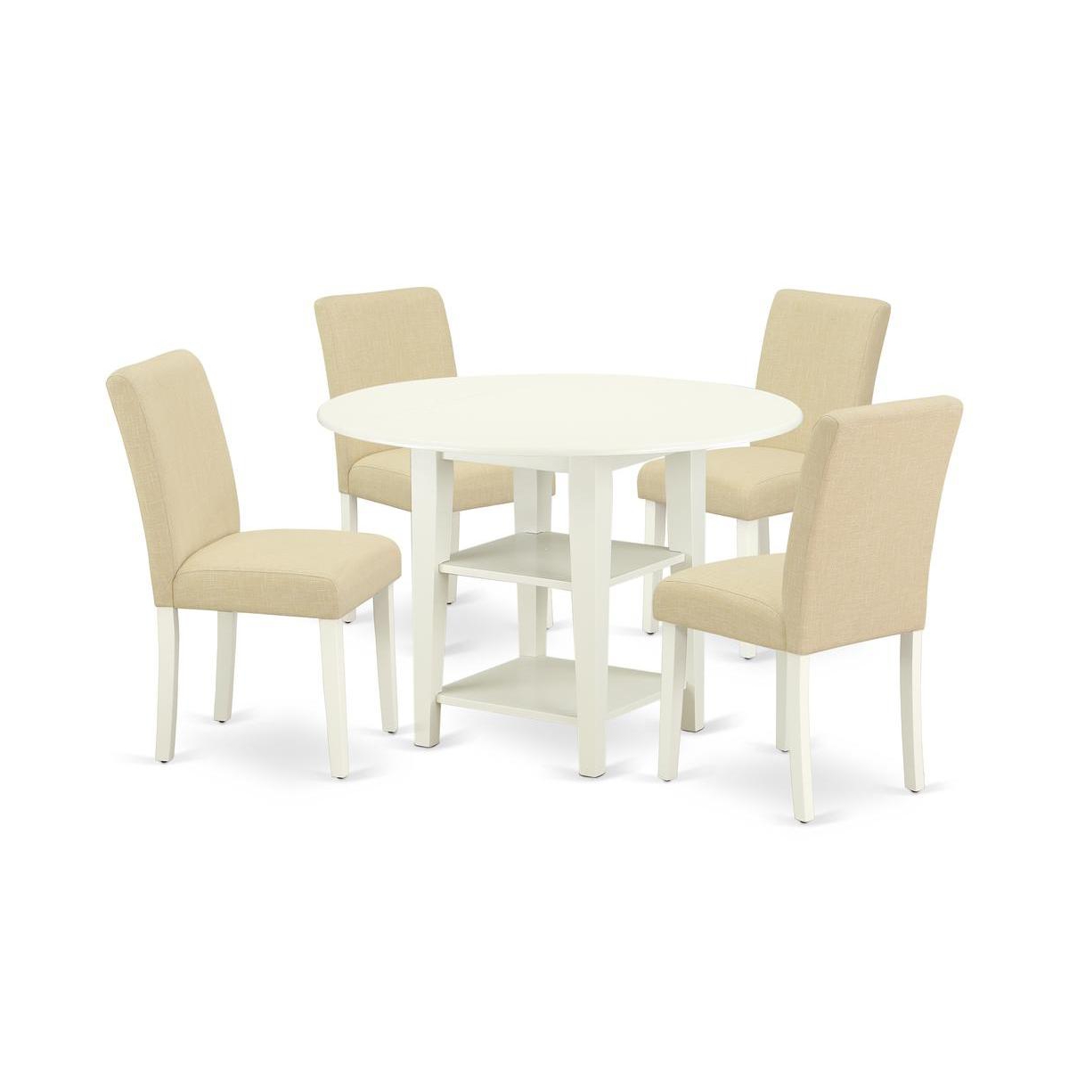 Click here for East West Furniture Dining Room Set Linen White -... prices