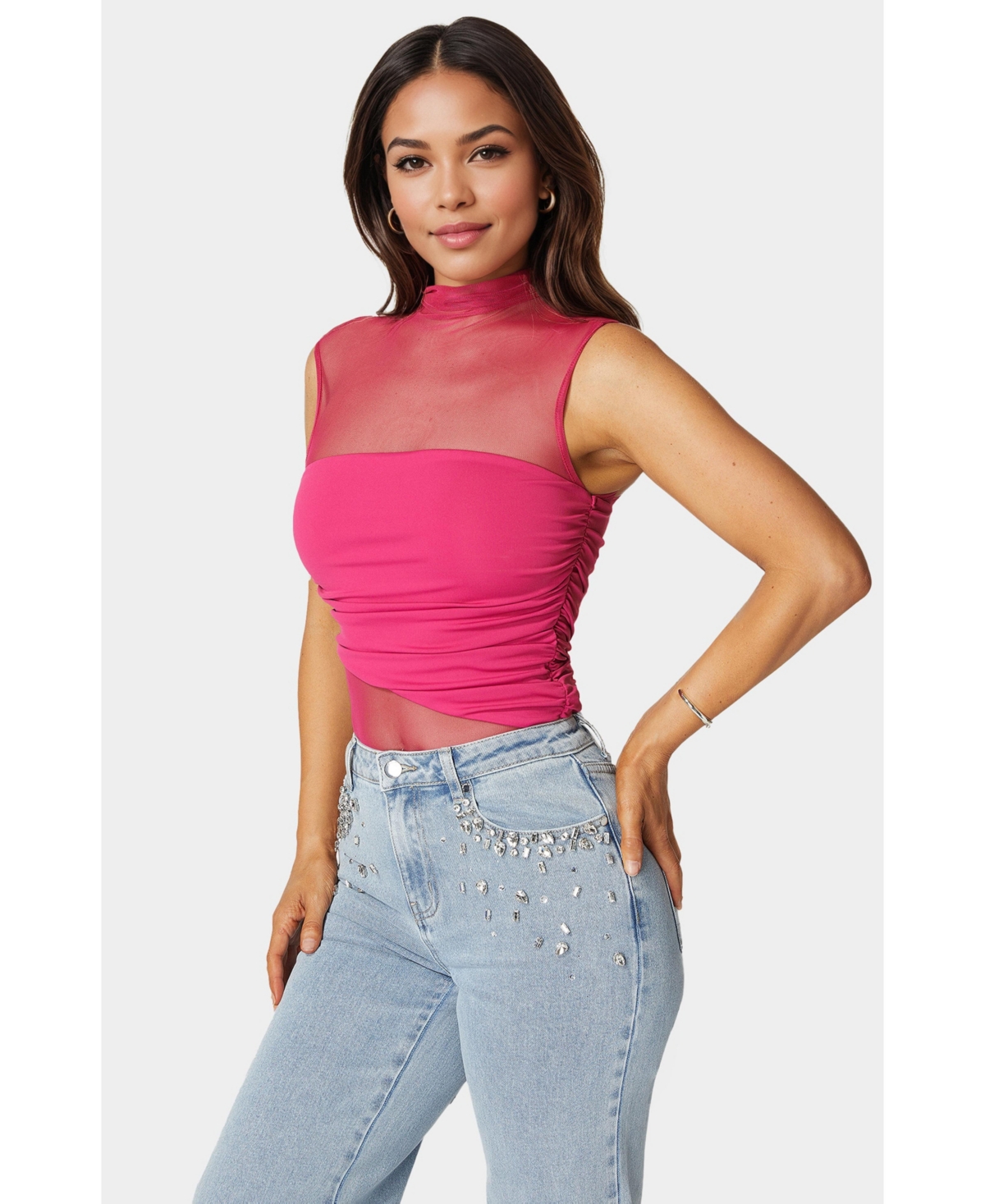 Click here for Bebe Draped Knit Bodysuit - Sangria prices