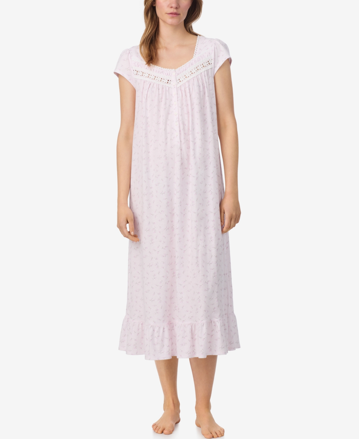 Click here for Eileen West Womens Cap Sleeve Long Nightgown - Pin... prices