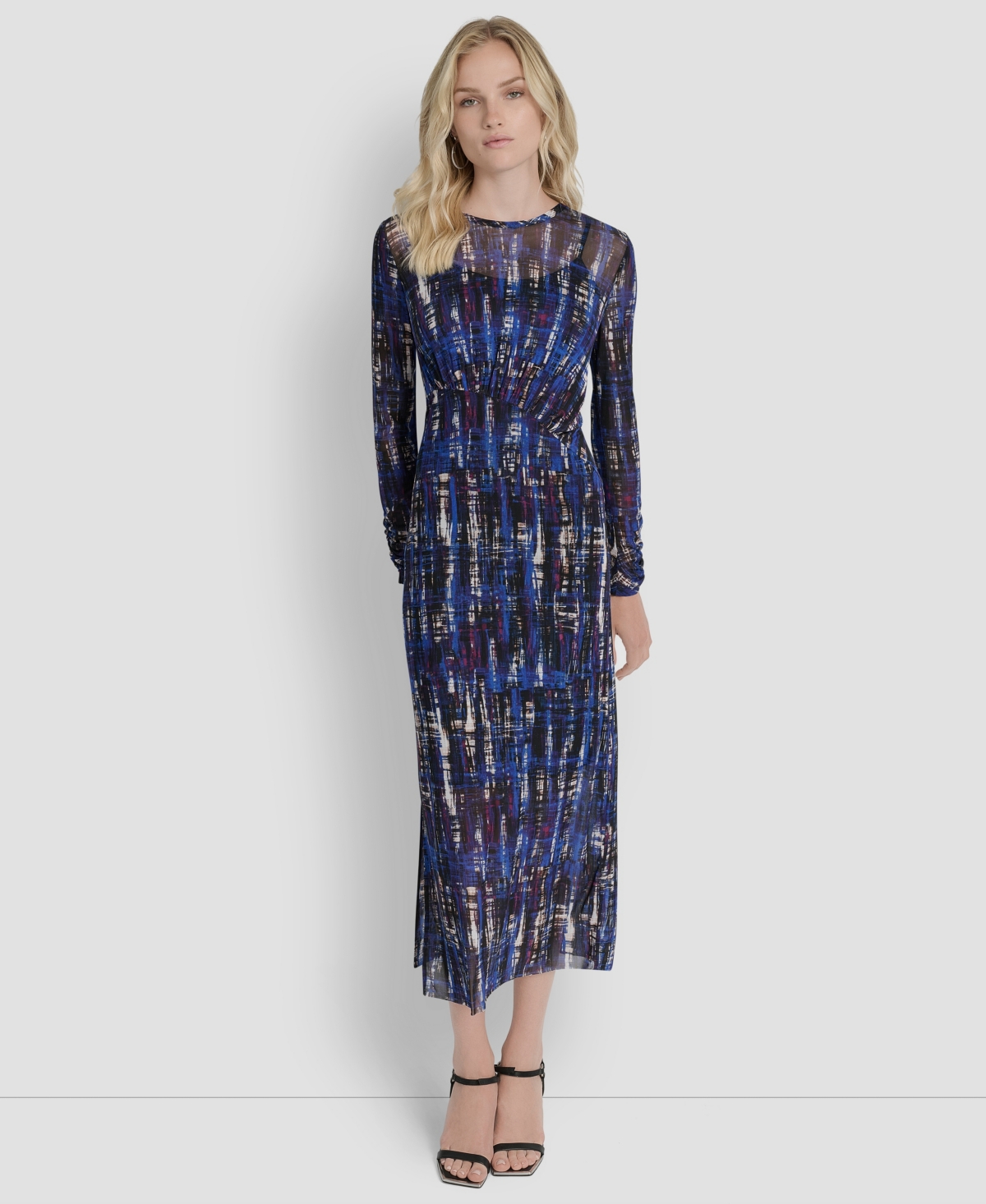 Click here for Dkny Womens Long Sleeve Crew Neck A Line Dress - C... prices