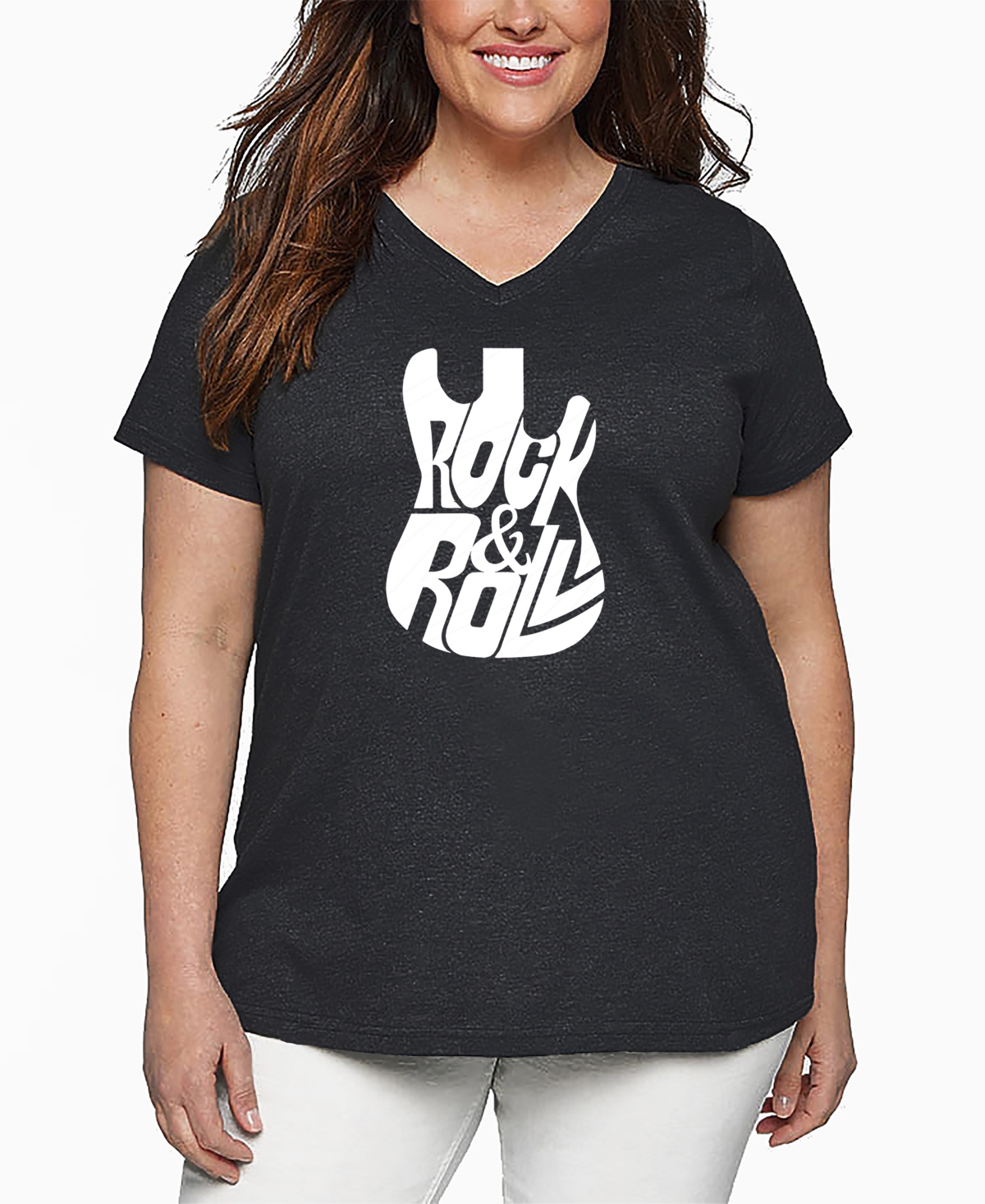 Click here for La Pop Art Plus Size Rock And Roll Guitar Word Art... prices