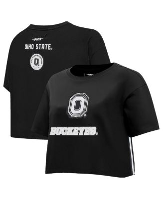 Pro Standard Women's Black Ohio State Buckeyes Rhinestone Boxy Cropped ...