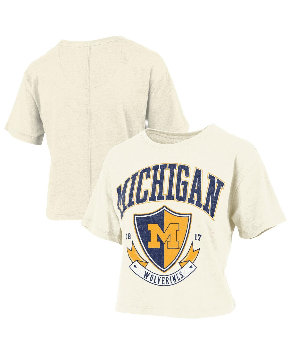 Click here for Pressbox Womens Cream Michigan Wolverines Buckler... prices