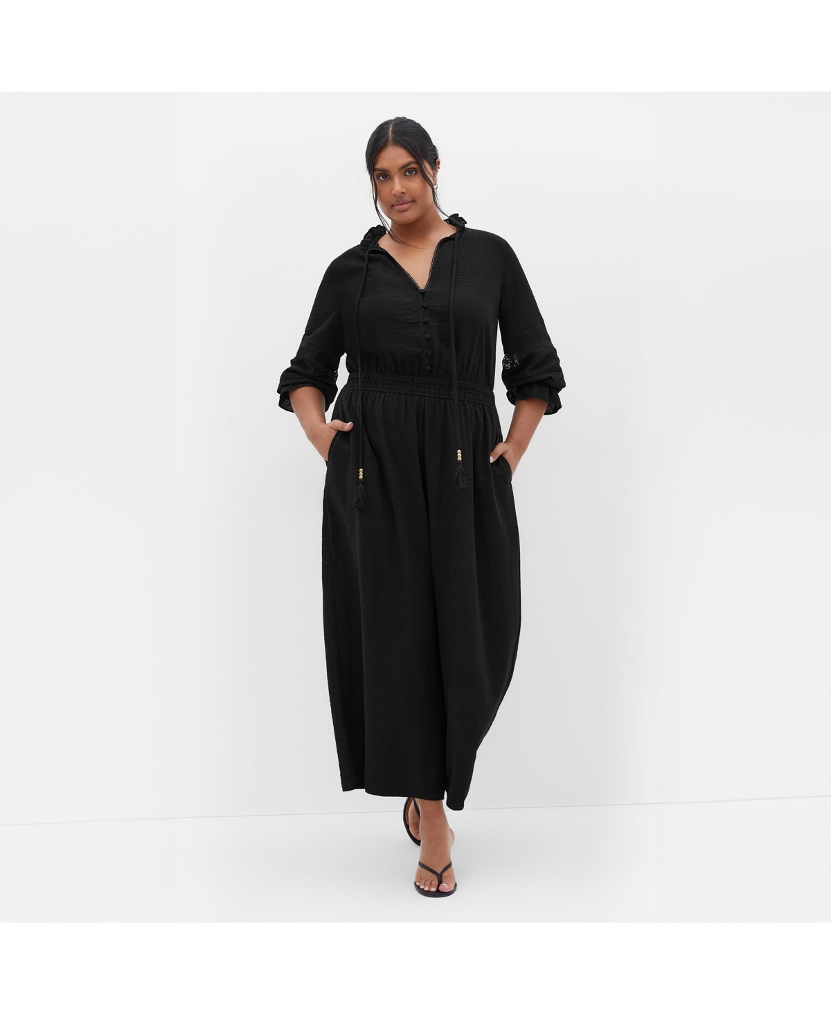 Click here for City Chic Plus Size Faye Jumpsuit - Black prices