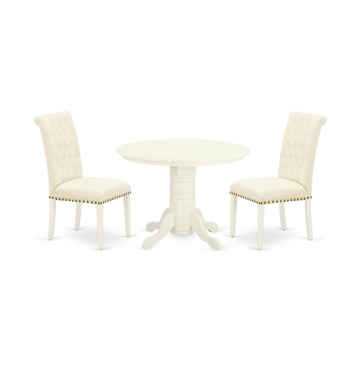Click here for East West Furniture Dining Room Set Linen White -... prices