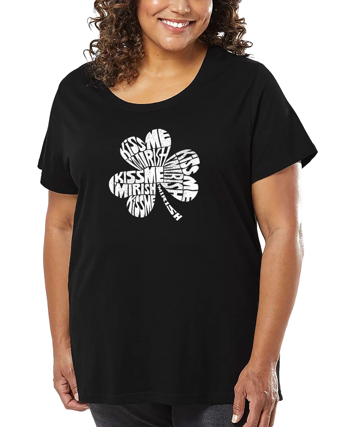 Click here for La Pop Art Plus Size Kiss Me Im Irish Word Art T-S... prices
