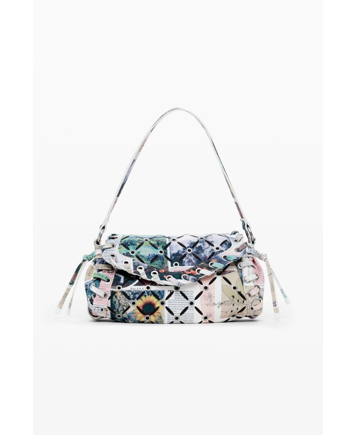 Click here for Desigual Womens Small printed bag - Off white prices