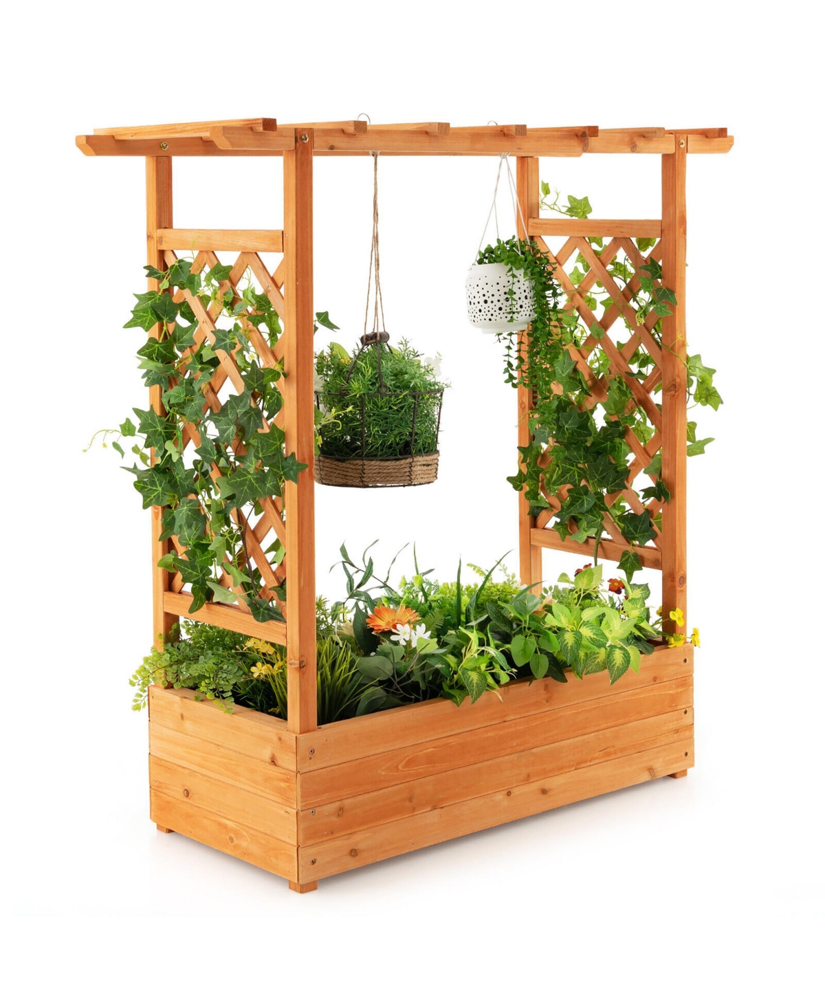 Click here for Gymax Raised Garden Bed Planter Box w/ Side & Top... prices