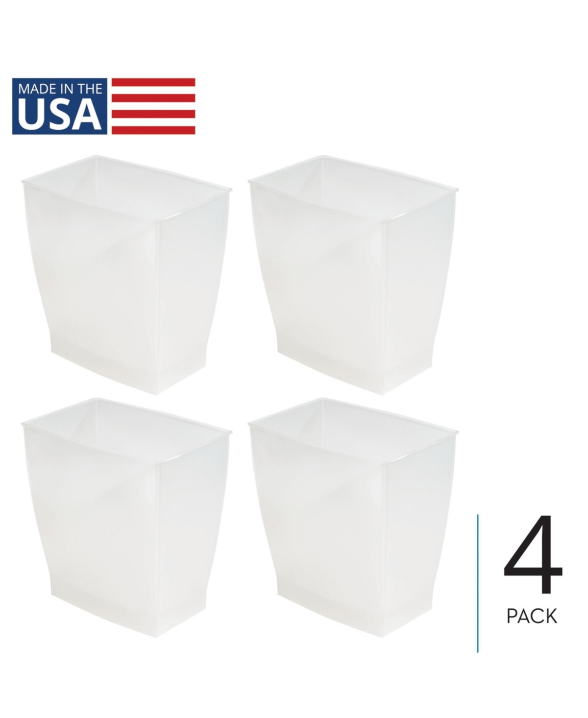 Click here for mDesign Small Rectangular Bathroom Trash Cans - Se... prices