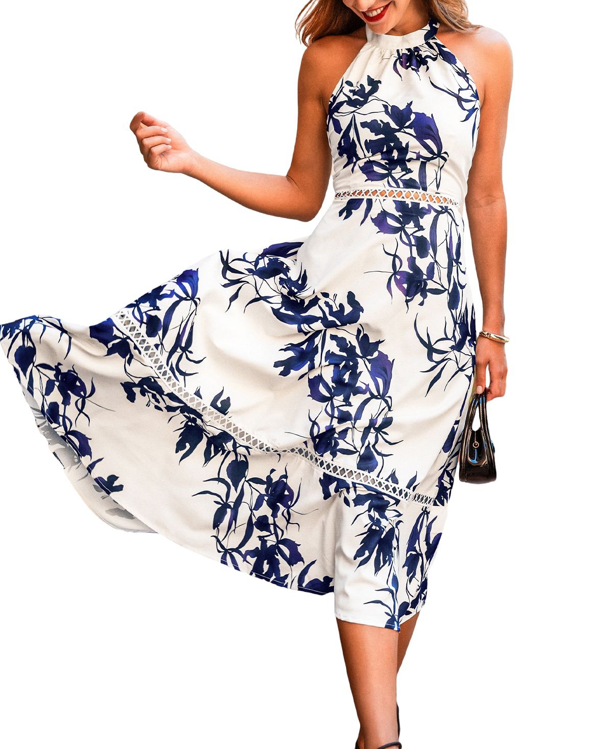 Click here for Womens Faded Petals Floral Maxi Beach Dress - Whit... prices