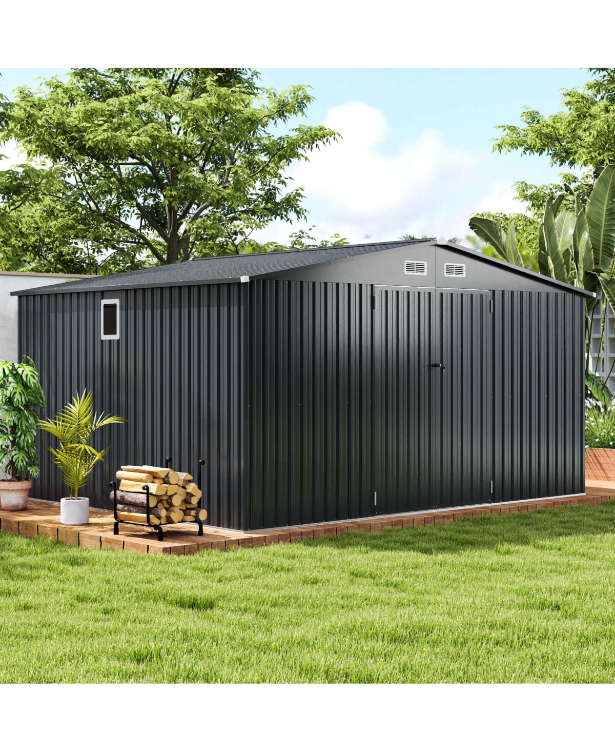 Click here for Costway 12 x 9.8 Ft Outdoor Storage Shed All-Weath... prices