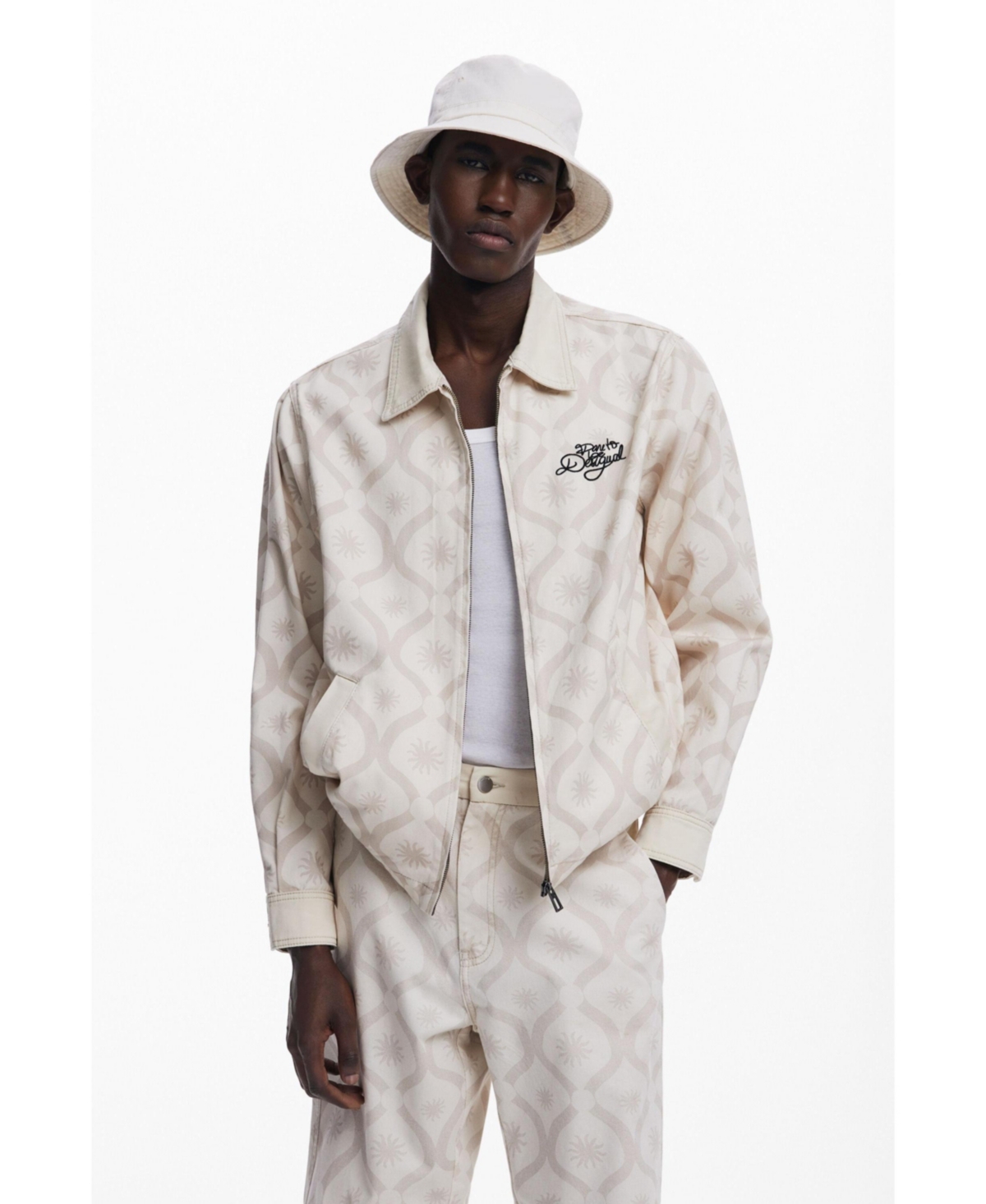 Click here for Desigual Mens Jacket with sun borders - Light beig... prices