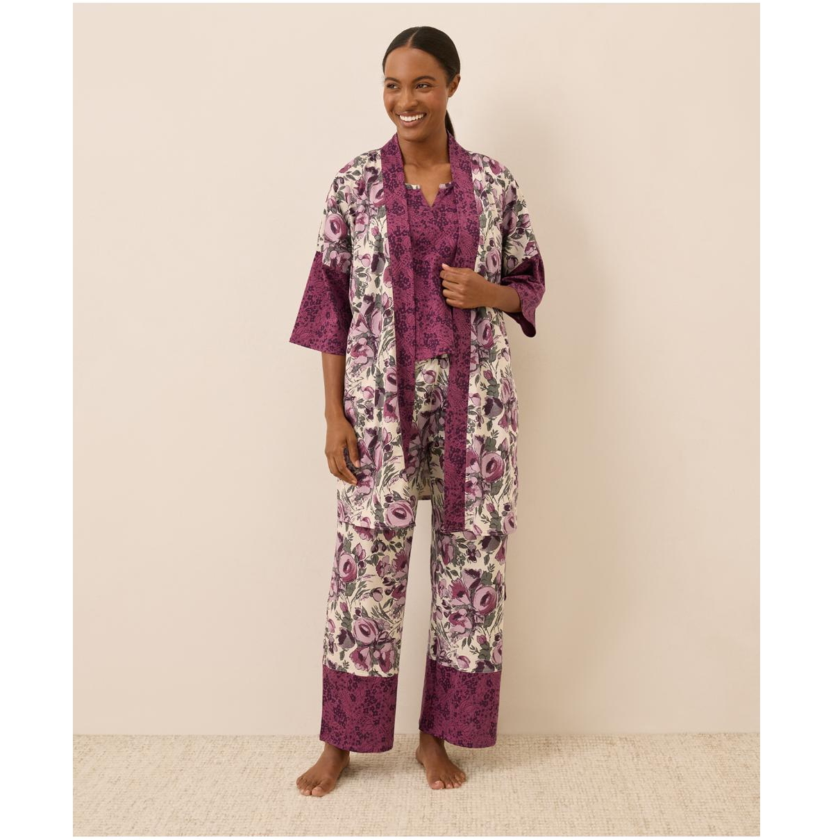 Click here for Pact Organic Cotton Staycation Short Robe - Gather... prices