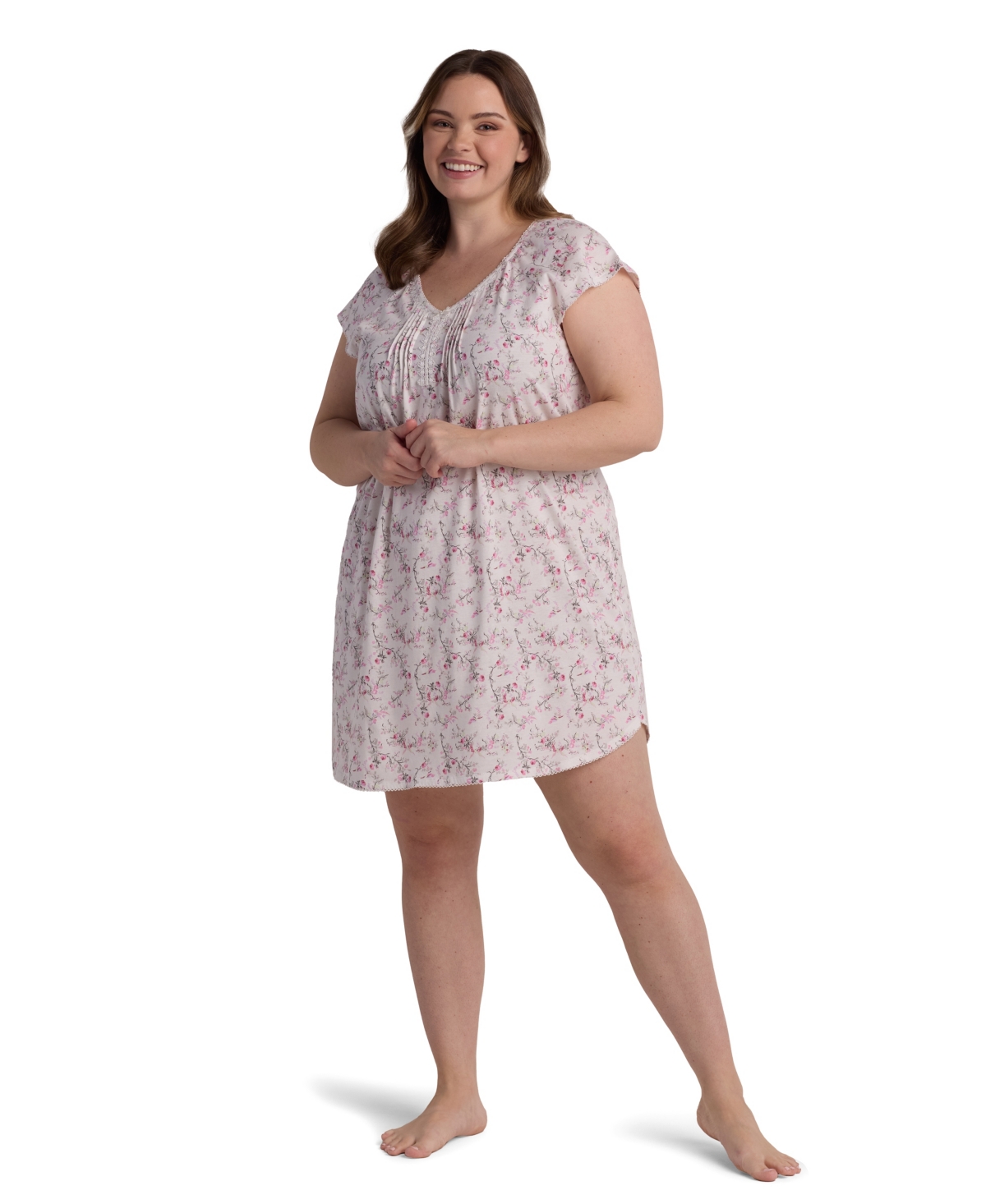 Click here for Miss Elaine Plus Size Short Sleeve Printed Night D... prices