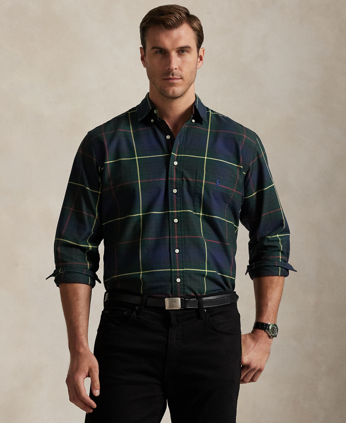Click here for Polo Ralph Lauren Mens Big & Tall Plaid Oxford Shi... prices