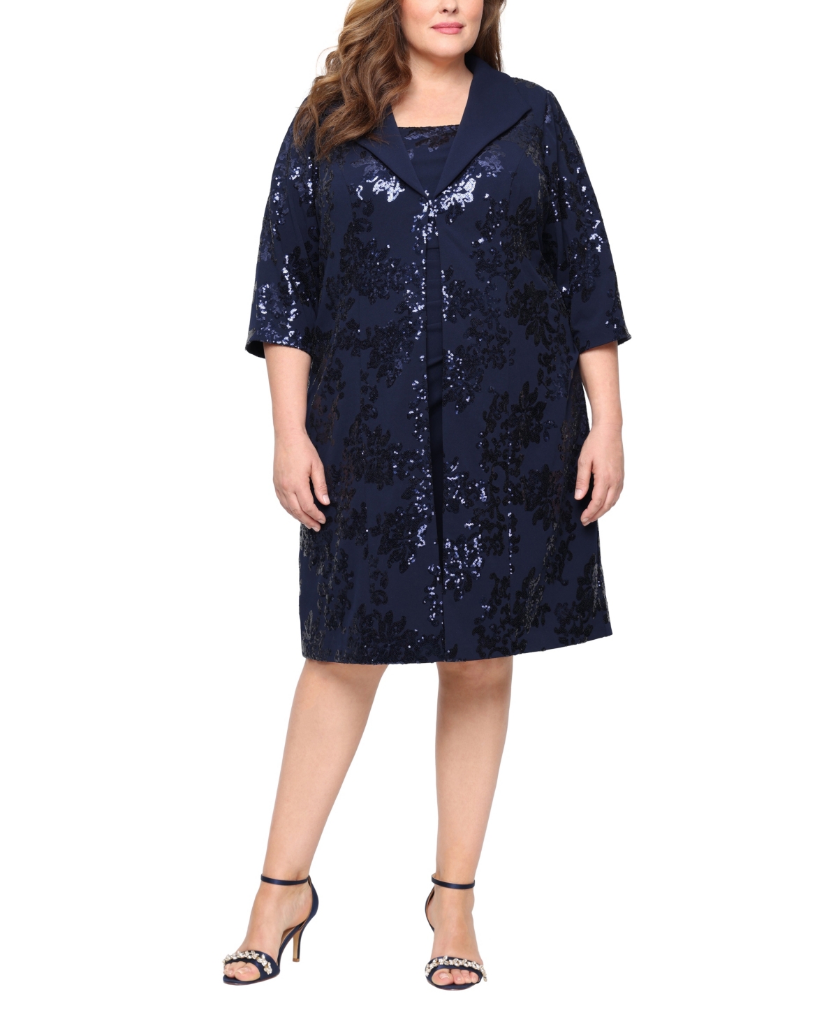 Click here for Alex Evenings Plus Size Short Stretch Scuba Crepe... prices