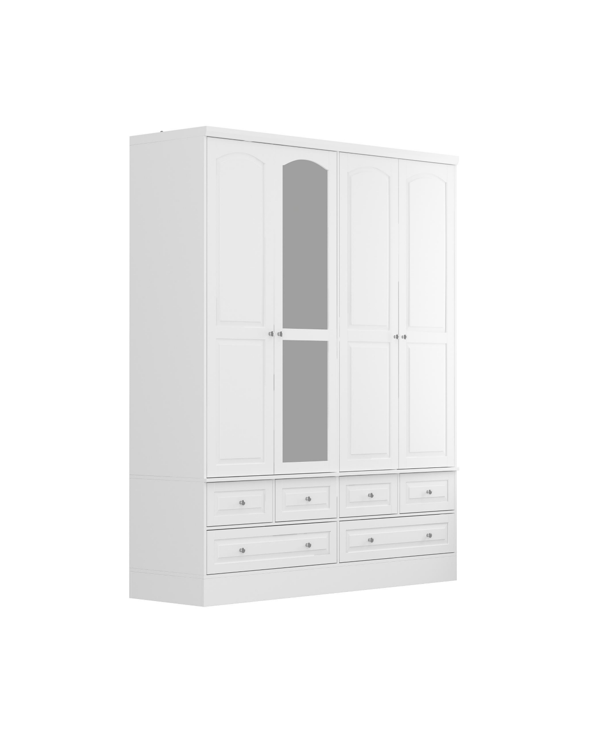 Click here for Homsee Luxury white 4-door 6-drawer wardrobe with... prices
