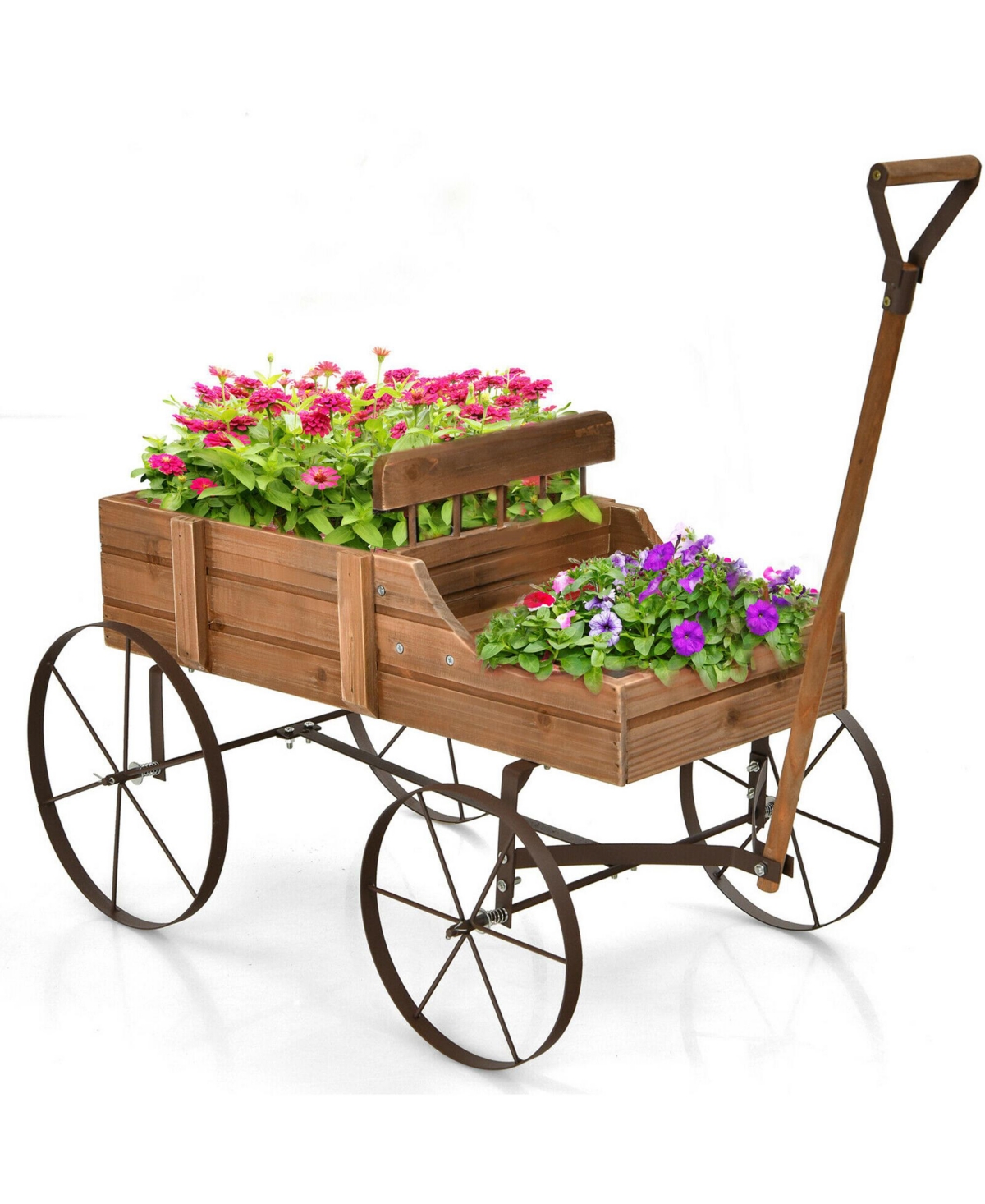 Click here for Gymax Garden Plant Planter Wooden Wagon Planter W/... prices