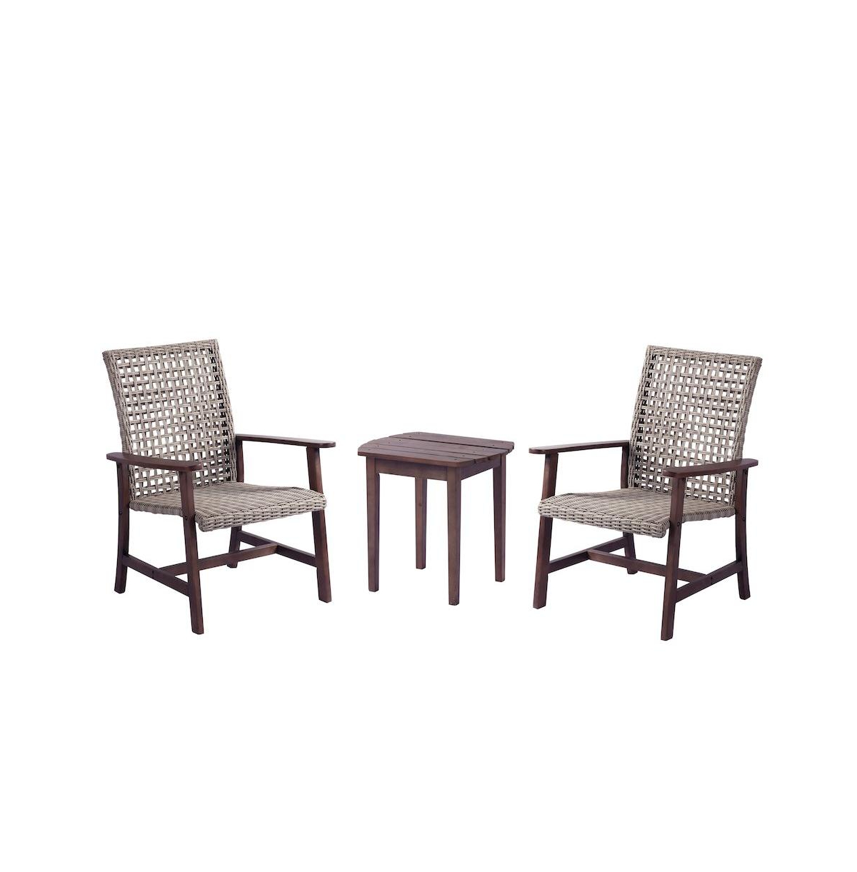 Click here for Jiallo Pine Wood And Wicker Rattan - Chat Set Armc... prices