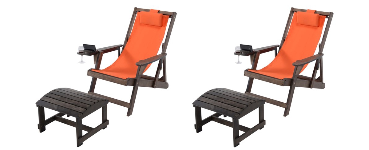 Click here for Jiallo Canvas Sling Chair With Cup And Wine Holder... prices