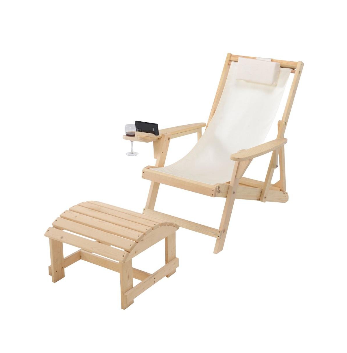Click here for Jiallo Canvas Sling Chair With Cup And Wine Holder... prices
