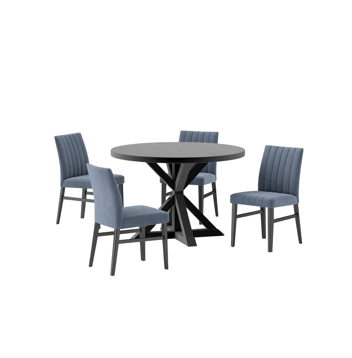 Click here for Roundhill Furniture Walton 5-Piece Round Cross-Buc... prices