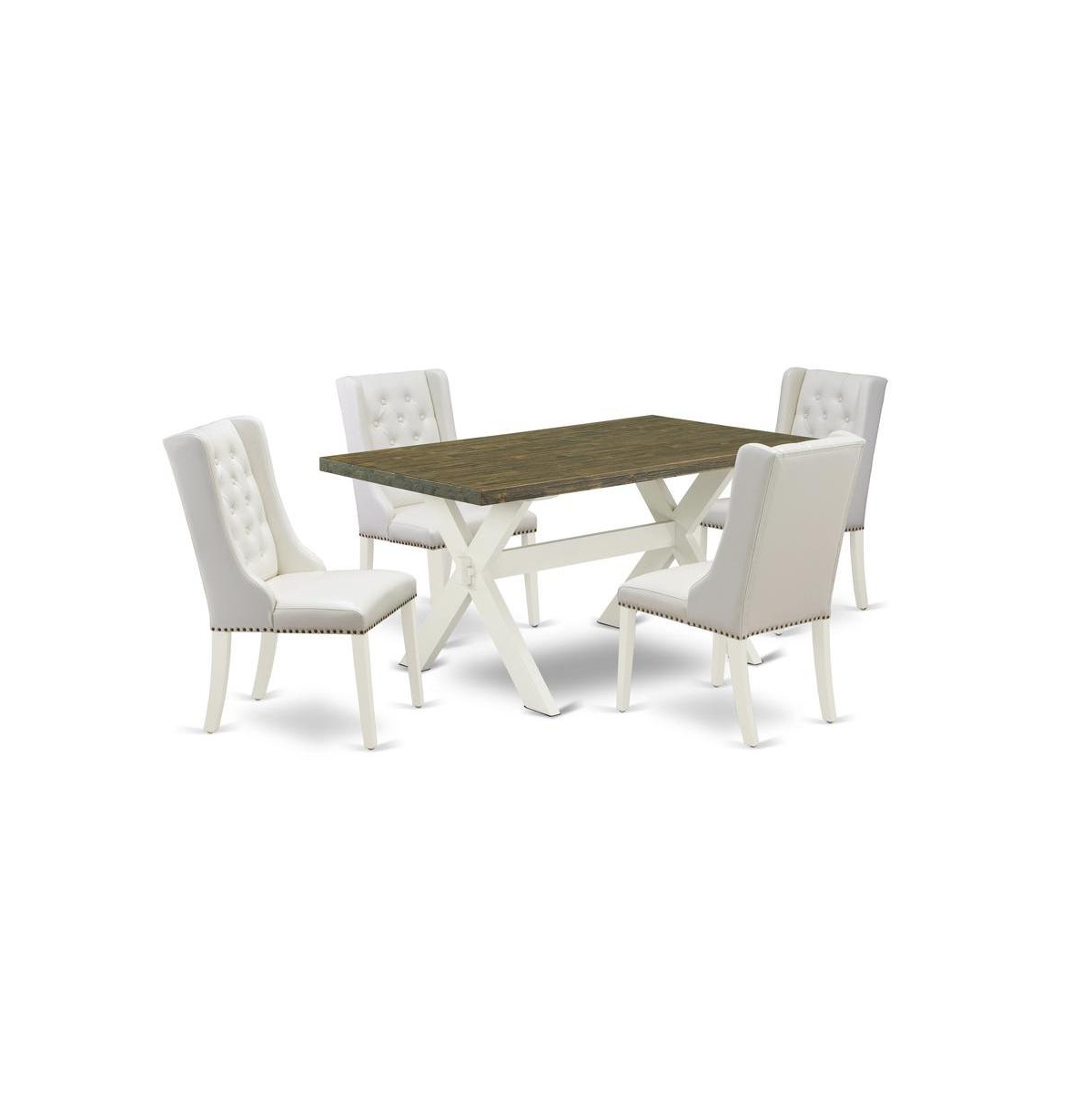 Click here for East West Furniture 5-Piece Dining Table Set Consi... prices