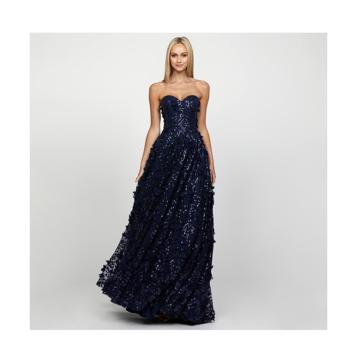 Click here for Bariano Adela Sweetheart Petal Ball Gown - Navy prices