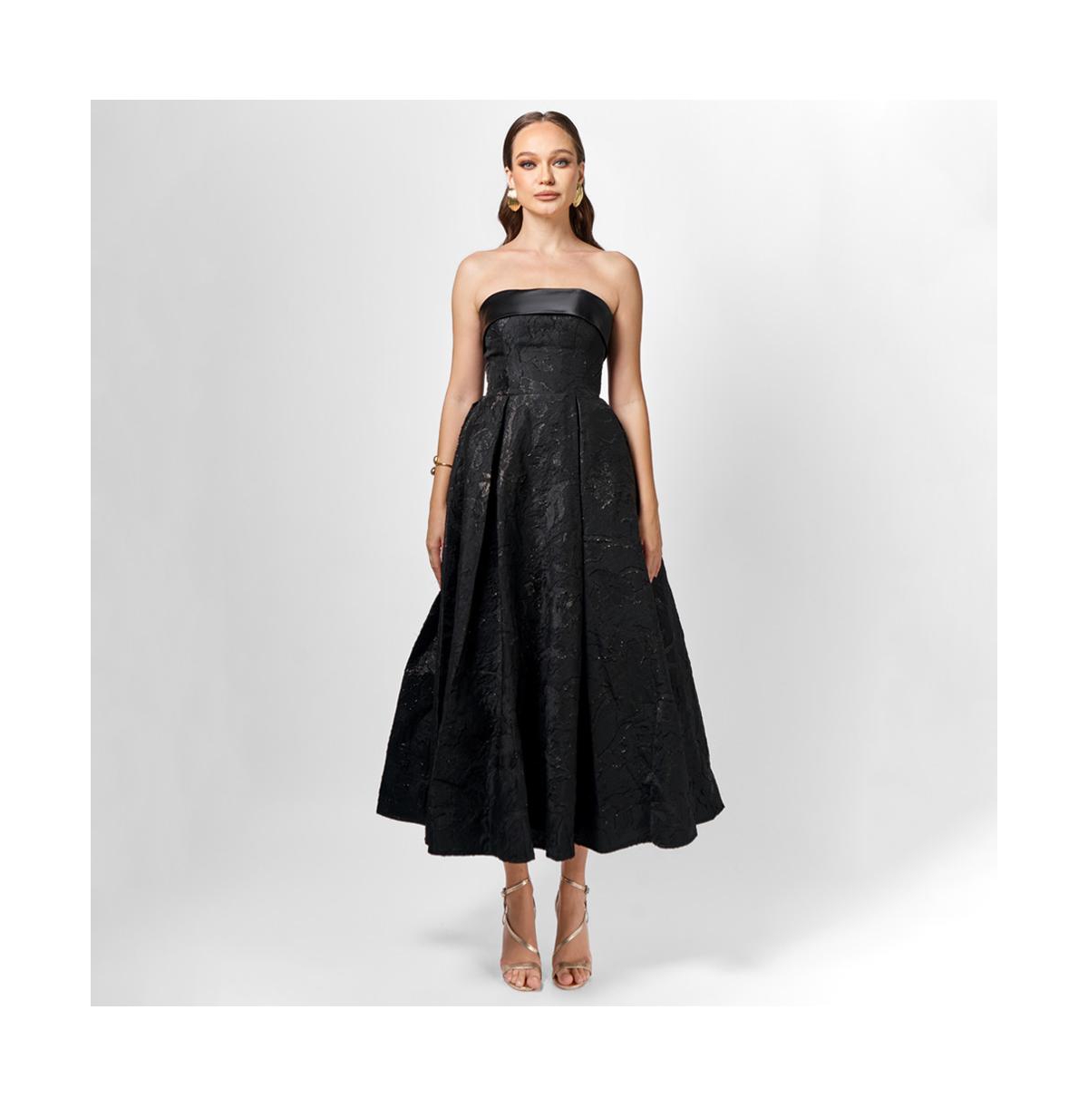 Click here for Bariano Womens Alanna Jacquard A Line Midi - Black prices