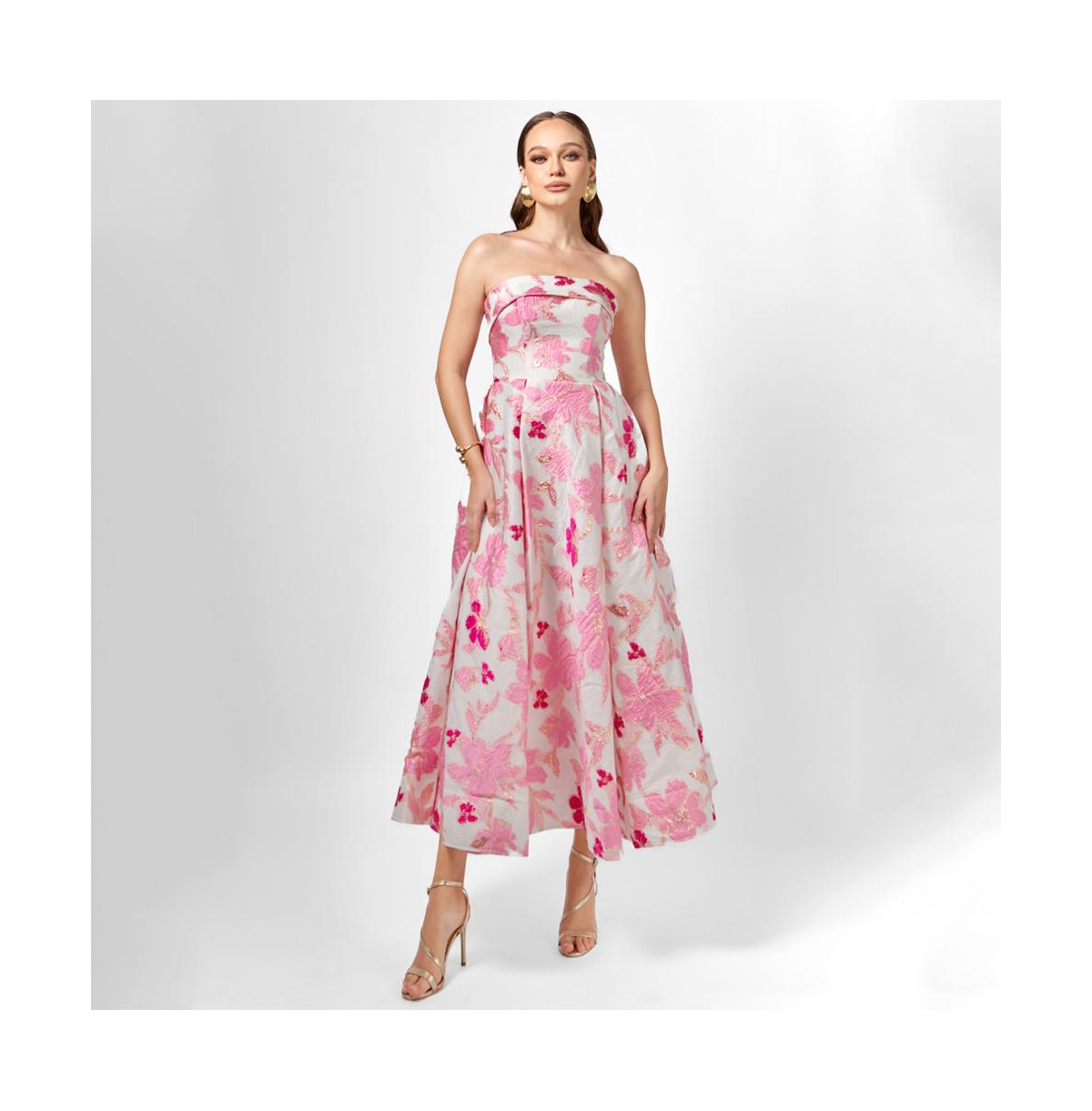 Click here for Bariano Womens Alanna Jacquard A Line Midi - Pink prices